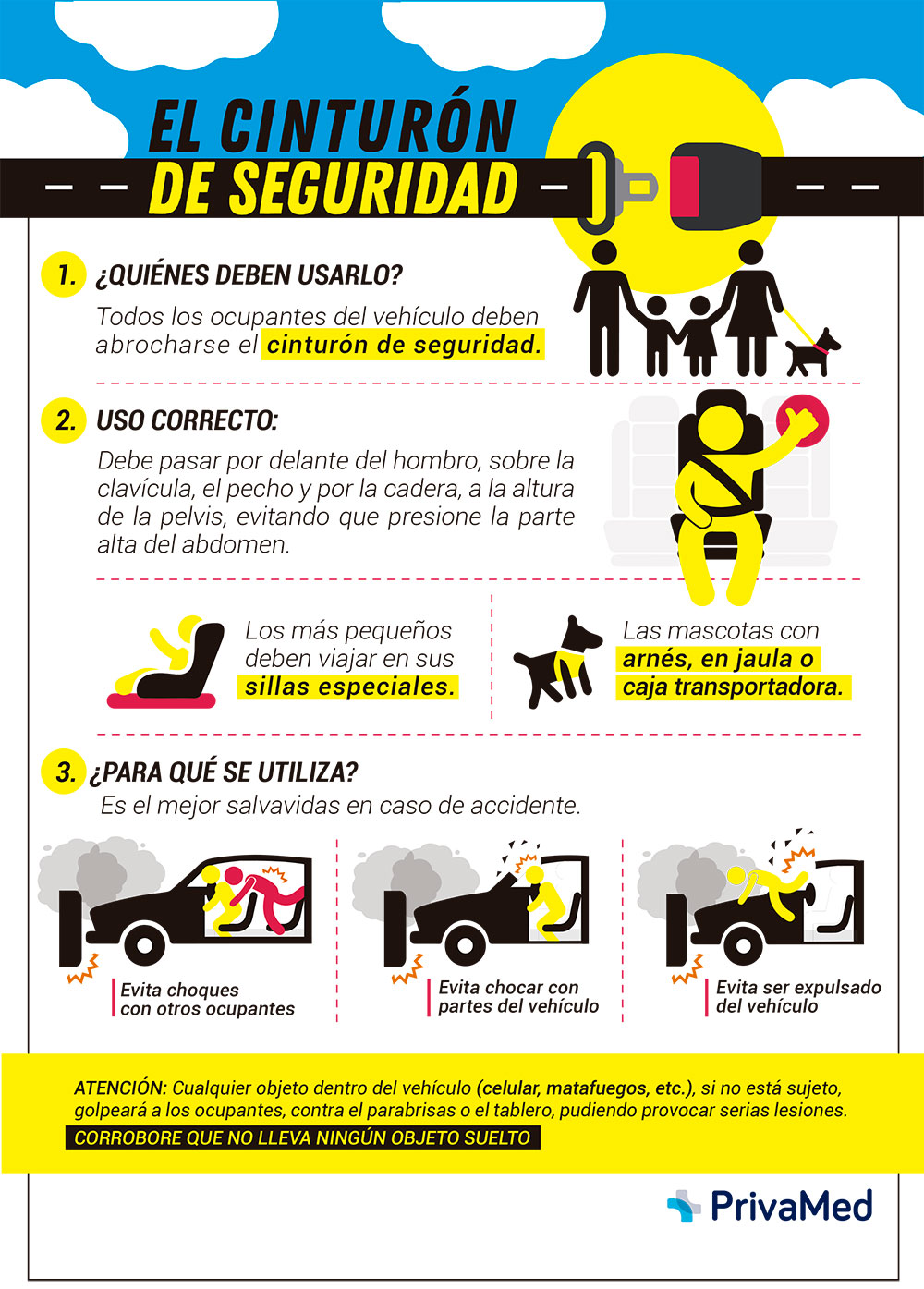 Educación vial: uso correcto del cinturón de seguridad